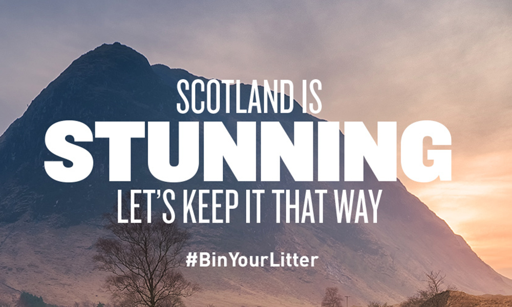 Campaign urges visitors to 'keep Scotland stunning' and bin litter