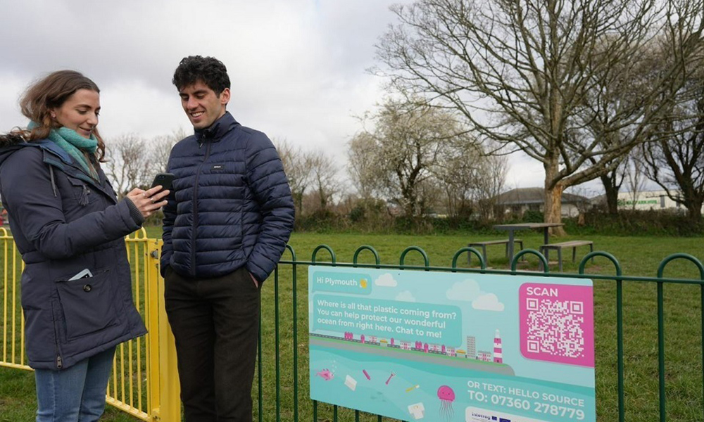 Interactive preventing plastic pollution signs go live in Plymouth