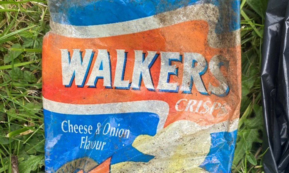 RECOUP’s litter project uncovers crisp packet from the 90’s